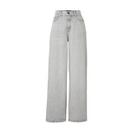 Urban Classics Damen Bequeme Jeans "Urban Classics Damen Ladies High Waist 90 ́S Wide Leg Denim Pants"light silber grau washed, Gr. 28, unifarben,