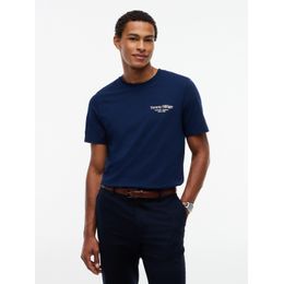 Tommy Hilfiger Herren T-Shirt "BACK TEXT SEASONAL GRAPHIC", blau, Gr. XXL, Jersey, Obermaterial: 100% Baumwolle, Shirts, Jersey, normale Passform