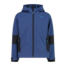 CMP Jungen Softshelljacke "KID SOFTSHELL JACKET FIX HOOD", blau, Gr. 116, Softshell, Obermaterial: 96% Polyester, 4% Elasthan, Jacken,