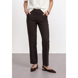 Street One Damen Jerseyhose "Style Amalia"schwarz coffee, Gr. 42, unifarben, Jersey, Obermaterial: 61% Viskose, 32% Polyamid, 7% Elasthan, Hosen, mit