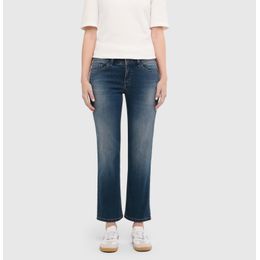 MAC Damen Slim-fit-Jeans "CARRIE straight"stormy midblau, Gr. 36, Denim/Jeans, Obermaterial: 71% Baumwolle, 16% Polyester, 11% Modal, 2% Elasthan,