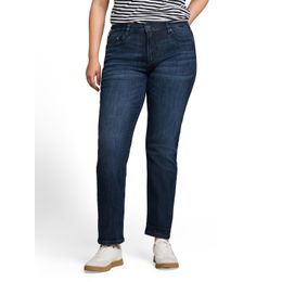 Tom Tailor PLUS Damen 5-Pocket-Jeansdunkelblau denim, Gr. 50, unifarben, Denim/Jeans, Obermaterial: 85% Baumwolle, 13% Polyester, 2% Elasthan.