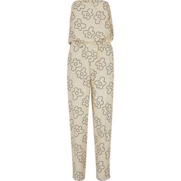 Urban Classics Damen Jumpsuit "Urban Classics Damen Ladies Viscose Bandeau Jumpsuit", beige, Gr. S, 100% Viskose, Overalls