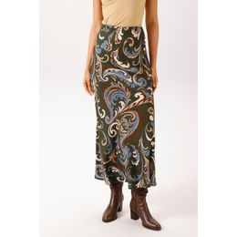 Aniston CASUAL Damen Maxirockgr&uuml;n, beige, blau, braun, sand, Gr. 38, Paisley, bedruckt, gemustert, Web, Obermaterial: 100% Viskose, R&ouml;cke, mit