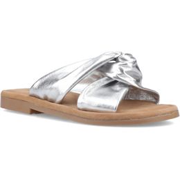 Hush Puppies Amy Weite Leder Damen Silber Standard Sandalen