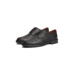 Tommy Hilfiger Herren Schn&uuml;rschuh "LTH MIX DRESS HILFIGER SHOE", Gr. 42, schwarz, Leder, Schuhe, Abendschuh, Businessschuh mit seitlicher Logopr&auml;gung