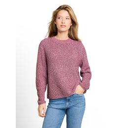 Damen V-Ausschnitt-Pulloverdusty berry mouline, Gr. L, Tom Tailor Denim, unifarben, Strick, Obermaterial: 50% Baumwolle, 50% Polyacryl, Pullover, mit