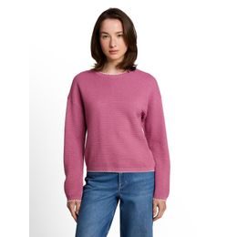 Damen V-Ausschnitt-Pulloverdusty berry, Gr. XXL, Tom Tailor Denim, unifarben, Strick, Obermaterial: 50% Baumwolle, 50% Polyacryl, Pullover