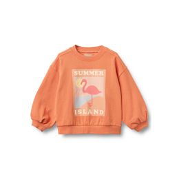 Wheat M&auml;dchen Langarmshirt "Wheat Sweatshirt L/S Eliza"sunkissed orange, Gr. 152, bedruckt, 100% Baumwolle, Shirts