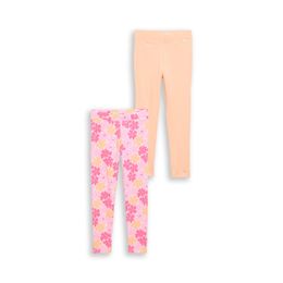 Tom Tailor M&auml;dchen Leggingspeach bloom, Gr. 122, bedruckt, Web, Obermaterial: 95% Baumwolle, 5% Elasthan, Hosen, im 2er Pack