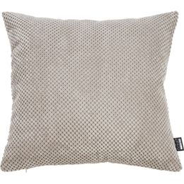 Dekokissen done., B:60cm H:1cm L:60cm, beige, Polyester, Dekokissen_Sitzkissen_Kissenh&uuml;llen, "EIRA", Weicher Webstoff