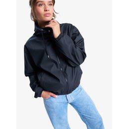 Roxy Damen Windbreaker "WAIT FOR ME"anthrazit, Gr. M, unifarben, Web, Obermaterial: 100% Polyurethan, Jacken, mit Kapuze, wasserabweisendes