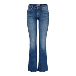 Only Damen Bootcut-Jeans "ONLBLUSH MID BUT FLARED DNM REA763"medium blau denim, Gr. M, unifarben, Denim/Jeans, Obermaterial: 91% Baumwolle, 5%
