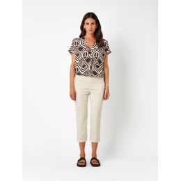 Toni Damen 3/4-Hosesand, Gr. 46, unifarben, Web, Obermaterial: 77% Baumwolle, 20% Polyamid, 3% Elasthan, Hosen, mit Stretch
