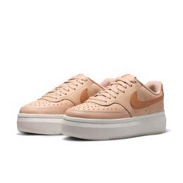 Nike Sportswear Damen Sneaker "Court Vision Alta", Gr. 36,5shimmer, lt cognac, sail, Leder, Synthetik, Schuhe, inspiriert vom Design des Nike Air