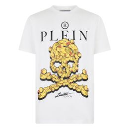 Philipp Plein Herren T-Shirt "Skull", wei&szlig;, Gr. L, 100% Cotton, Shirts