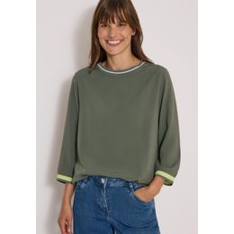 Cecil Damen Shirtblusedried olive gr&uuml;n, Gr. XL, unifarben, Stoff, 100% Viskose, Blusen, aus softer Viskose