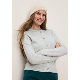 Tamaris Damen Strickjacke "in l&auml;ssiger Blouson-Form mit B&uuml;ndchen"grau, Gr. 36, unifarben, Strick, Obermaterial: 50% Viskose, 28% Polyester, 22%