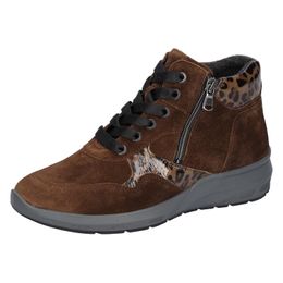 Waldl&auml;ufer WALDL&Auml;UFER Damen Stiefelette "M-Tonia", Gr. 7braun, Lackleder, Veloursleder, Schuhe, Schn&uuml;rboots, Komfortschuh, Bequemschuh in M-Weite