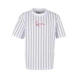 Karl Kani M&auml;dchen T-Shirt "Karl Kani Small Signature Essential Pinstripe Tee Junior"wei&szlig;, Gr. 158, bedruckt, 100% Baumwolle, Shirts