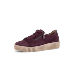 Gabor Damen Plateausneaker, Gr. 38dunkelrot, Kalbsleder, Ziegenveloursleder, Reptilienpr&auml;gung, unifarben, Schuhe, Freizeitschuh, Halbschuh,
