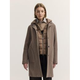 Bugatti Damen Kurzmantel "Regular Fit", braun, Gr. 40, unifarben, 100% Wolle, M&auml;ntel, Regular Fit Schurwolle Westeneinsatz
