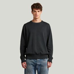 G-Star Raw G-STAR Herren Strickpullover "Core refined r knit"dk legion blau, Gr. M, unifarben, Strick, Obermaterial: 60% Baumwolle, 40% Polyester, Pullover, mit