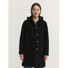 Bugatti Damen Kurzmantel "Regular Fit"290, schwarz, Gr. 38, unifarben, 100% Wolle, M&auml;ntel, Regular Fit Schurwolle Westeneinsatz