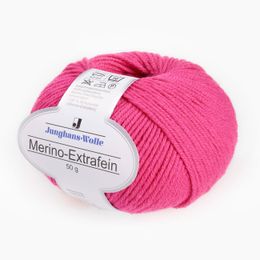 Merino-Extrafein von Junghans-Wolle, Neonpink, aus Schurwolle