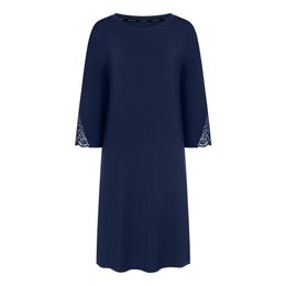 Triumph Damen Nachthemd "Amourette NDK LSL", Gr. 46admiral, Single Jersey, Obermaterial: 94% Modal, 6% Elasthan, Kleider, seidig - weich mit Stretch