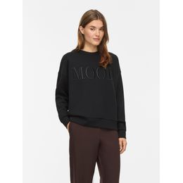 Vila Damen Sweater "VIREFLECT MOOD EMB L/S SWEAT TOP/R/3", schwarz, Gr. M, unifarben, Sweatware, Obermaterial: 73% Polyester, 22% Viskose, 5%