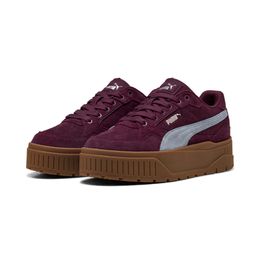 Puma Damen Sneaker "KARMEN II IDOL SD", Gr. 40,5ruby noir, sea illusion, Puma gold, Leder, Schuhe, f&uuml;r aktiven Alltag, mit SoftFoam+ Einlegesohle,