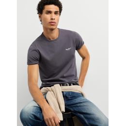Pepe Jeans Herren T-Shirt "ORIGINAL BASIC 3N"thunder grau, Gr. L, unifarben, Jersey, Obermaterial: 95% Baumwolle, 5% Elasthan, Shirts, Rundhals mit