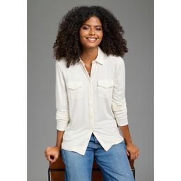 Flashlights Damen Poloshirtsanftes wei&szlig;, Gr. 32, unifarben, Jersey, Obermaterial: 95% Viskose, 5% Elasthan, Shirts, mit Blusenkragen, figurbetont,