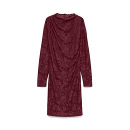 V&eacute;ro Moda VERO MODA Damen Midikleid "VMLAYLA LS SHORT DRESS JRS NOOS"windsor wine, Gr. S, bedruckt, Jersey, Obermaterial: 96% Polyester, 4% Elasthan, Kleider,