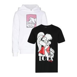 MisterTee M&auml;dchen Rundhalspullover "MisterTee T-Shirt & Hoody 2 Pack - Lola Bunny"schwarz, wei&szlig;, Gr. 134, mehrfarbig, 100% Baumwolle, Pullover
