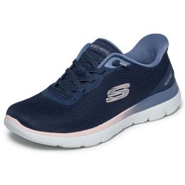 Skechers Damen Slip-On Sneaker "SUMMITS", Gr. 42, blau, Textil, Schuhe, Schlupfschuh, Halbschuh, Freizeitschuh, mit Slip Ins