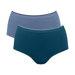 Sloggi Damen High-Waist-Slip "GO Sense Highwaist C2P", Gr. Lblau, light combination, Single Jersey, Obermaterial: 88% Modal, 12% Elasthan,