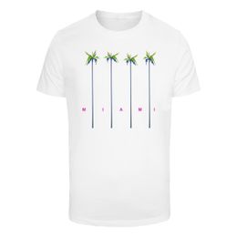 MisterTee Herren T-Shirt "MisterTee Herren Miami Palms Tee", wei&szlig;, Gr. M, unifarben, 100% Baumwolle, Shirts