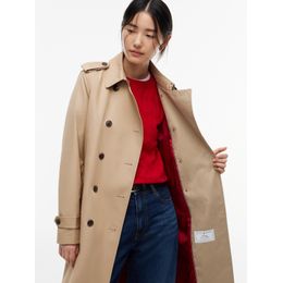 Tommy Hilfiger Damen Trenchcoat "COTTON MONOGRAM TRENCH"beige, Gr. M, unifarben, Web, Obermaterial: 100% Baumwolle. Futter: 56% Polyester, 44%