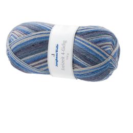 Sockenwolle Freizeit 4-f&auml;dig von Junghans-Wolle, Ringel Anthra/Jeans, aus Schurwolle
