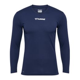 Hummel Trainingsshirt "HMLBL ESSENTIAL TEE L/S", blau, Gr. S, Obermaterial: 100% Polyester, Shirts, regul&auml;re Passform, lang&auml;rmlig, atmungsaktiv,