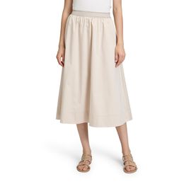 BETTY & CO BETTY & CO Damen Midirock "Damen mit elastischem Bund", beige, Gr. 42, Obermaterial: 61% Baumwolle, 34% Polyester, 5% Elasthan, R&ouml;cke