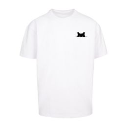 Merchcode Herren T-Shirt "Merchcode Halloween - Cat Tee"wei&szlig;, Gr. XS, bedruckt, 100% Baumwolle, Shirts