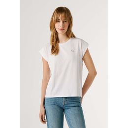 Pepe Jeans Damen T-Shirt "basic t-shirt BLOOM"wei&szlig;, Gr. XL, 100% Baumwolle, Shirts