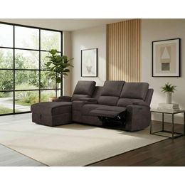 Ecksofa OTTO HOME, B:240cm H:102cm T:155cmanthrazit, 100% Polyester, Wohnzimmer, Sofas, "NAPORI Microfaser, Multimediasofa, 3er Kinosessel XXL,