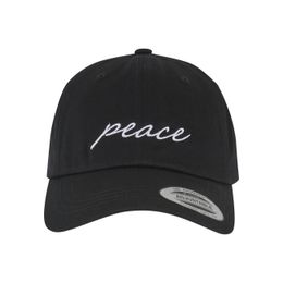 MisterTee Herren Snapback Cap "MisterTee Peace Dad Cap", schwarz, bedruckt, 100% Baumwolle, Caps