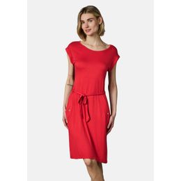 Ragwear Damen Sommerkleid "Taggien", rot, Gr. M, Material: 95% Viskose, 5% Elasthan, Kleider, Knielanges, leichtes Midikleid