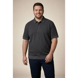 Herren Poloshirt "auch in Grosse Gr&ouml;&szlig;en bis Gr. 7XL Bauch-Fit"anthrazit melange, Basic, Gr. XXXL, MAN'S WORLD PLUS, unifarben, Piqu&eacute;, Obermaterial