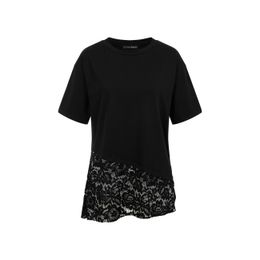 CLOUD 5IVE Damen T-Shirt "CLOUD 5IVE Lace T-Shirt"schwarz, Gr. XL, unifarben, 90% Baumwolle, 10% Elasthan, Shirts